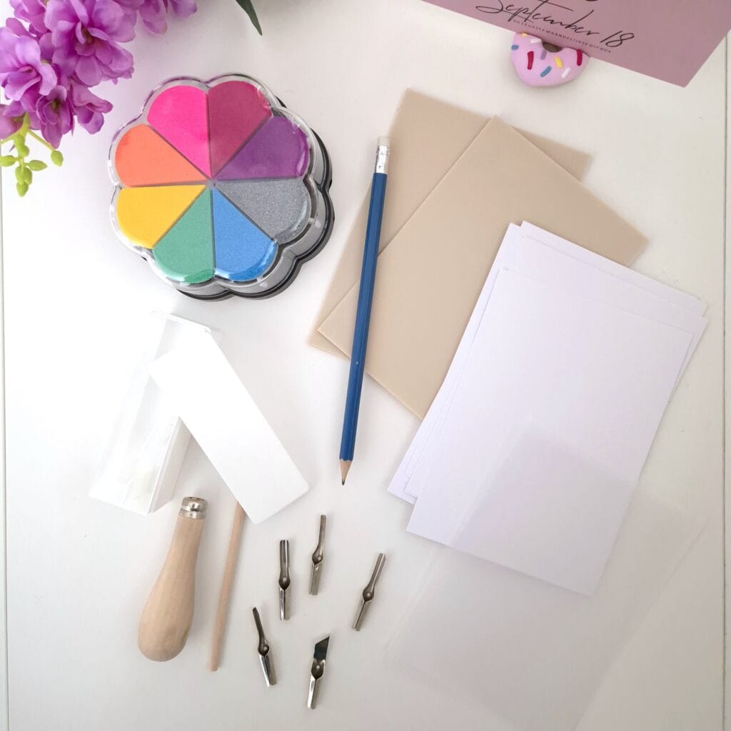 Complete DIY box voor de lino techniek