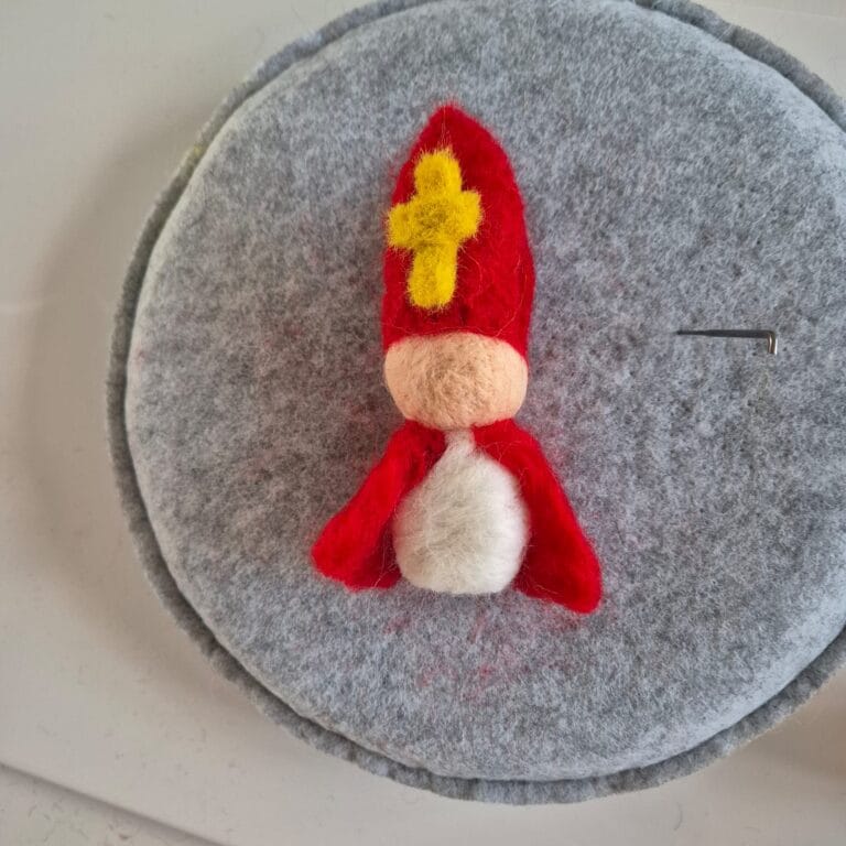 Vilt mat rond | Met viltnaalden houder hout | Inclusief 3 naalden ...