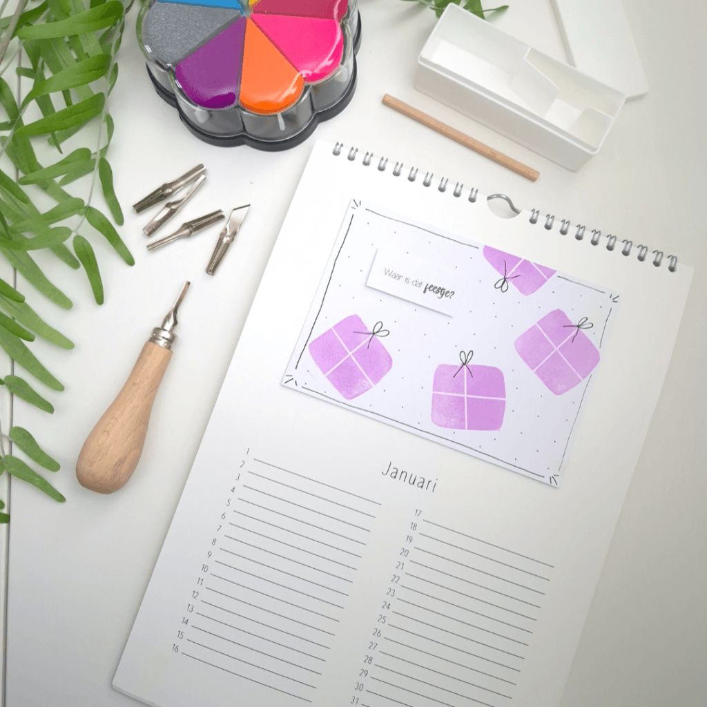 Complete DIY box voor de lino techniek